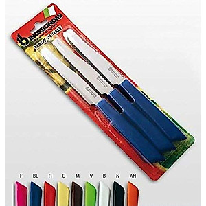 6 kitchen Knifes (Knives) - Italian Stainless Steel Vegetable/Steak/Table Knife Cutlery (Brown)