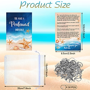 90 Pcs Starfish Story Gifts Mini Keepsake Appreciation Notecards Set Starfish Story Wallet Sized Cards Employee Gifts Drawstring Bags and Starfish Charms for Teacher Women Men (Hollow Out)