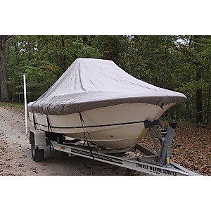 VORTEX Heavy Duty Grey/Gray Center Console Boat Cover for 15'7" - 17'6" Boat