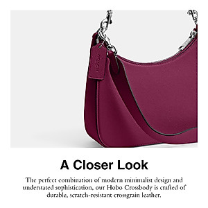 COACH Hobo Crossbody in Crossgrain, Deep Plum,