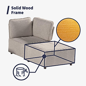 ZAFLY Modular Sectional Sofa Couch, U/L Shaped Couch with Oversized Seats, Ottoman, Convertible Modern Linen Fabric Reversible Chaise, Sofa Sleeper for Living Room, Apartment 120.4" W (Beige)