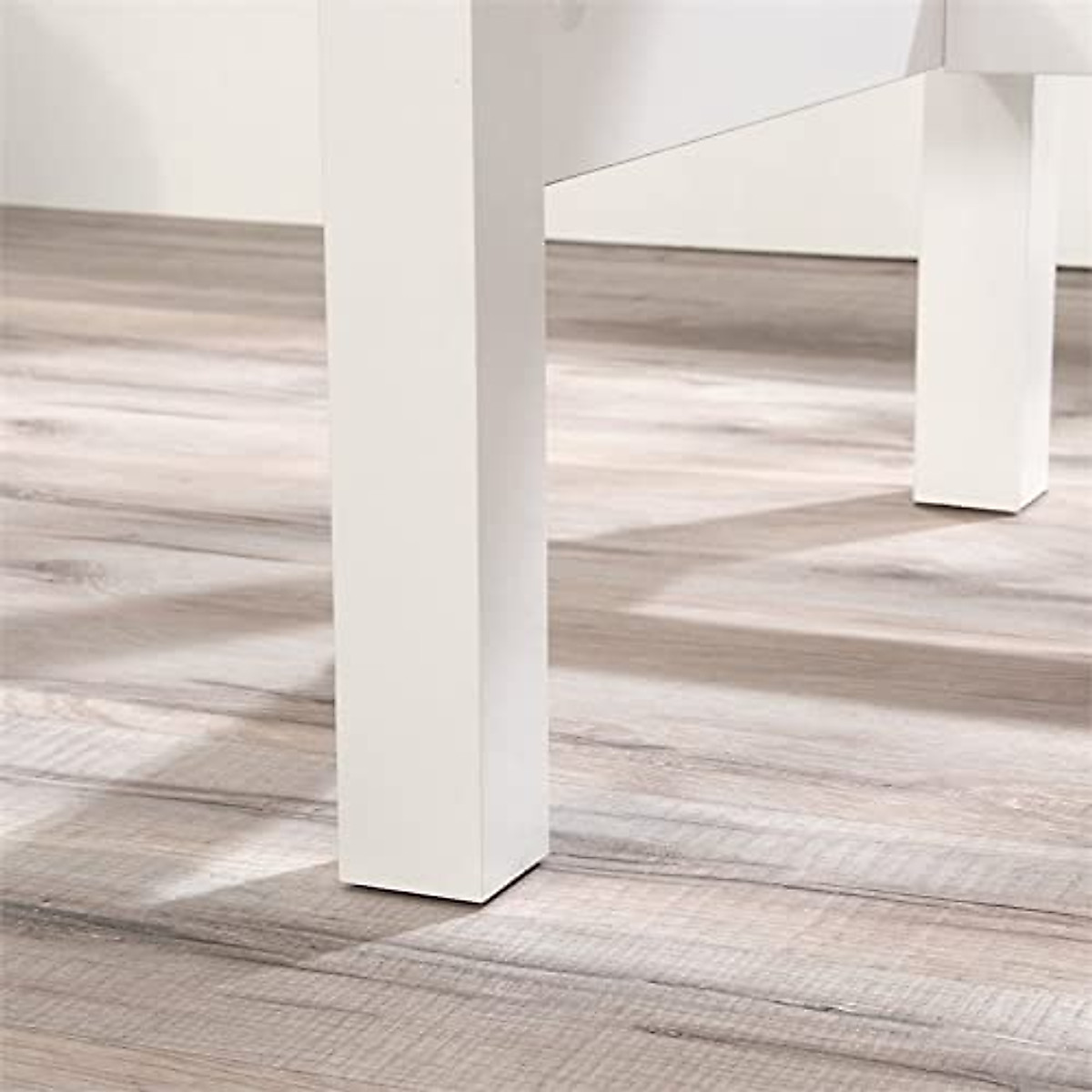 Sauder County Line Rustic Writing Desk with Drawers in Soft White, Soft White Finish