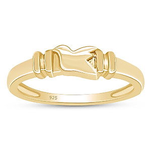 AFFY 14k Yellow Gold Over Sterling Silver Dove Bird Christian Love Hope Promise Ring Ring Size-5.5