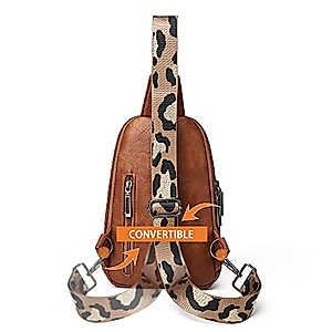 YIQUN Crossbody Bags for Women, Sling Bag for Women, PU Leather Sling Bag for Women Chest Bag for Traveling Hiking