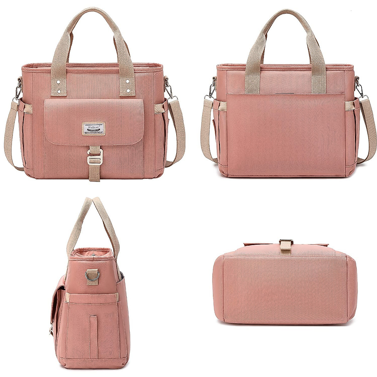 Weitars Lunch Bag for Women Work,Insulated Lunch Box Extra Large Lunch Tote Bag,Wide-Open Tote Cooler Bag With Removable Shoulder Strap with Side Pocket,Lunchbag For Picnic Hiking School Beach