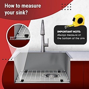Sink Protectors for Kitchen Sink 15" x 13", Sink Grate for Bottom of Kitchen Sink Set of 2, Stainless Steel Sink Protector