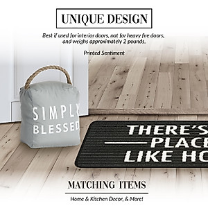 Pavilion Gift Company 72154 Simply Blessed Door Stopper, 5 by 6-Inch, Gray