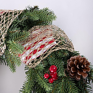 CSZD RIBBON Gold Stretchable Glitter Metallic Mesh Ribbon Wired Web Ribbon Wide 2.5" to 7" for Christmas tree,Wreaths,Home Decor, Gift Wrapping, DIY Crafts, 2.5” x 5Yards x 1 Rolls (Gold)