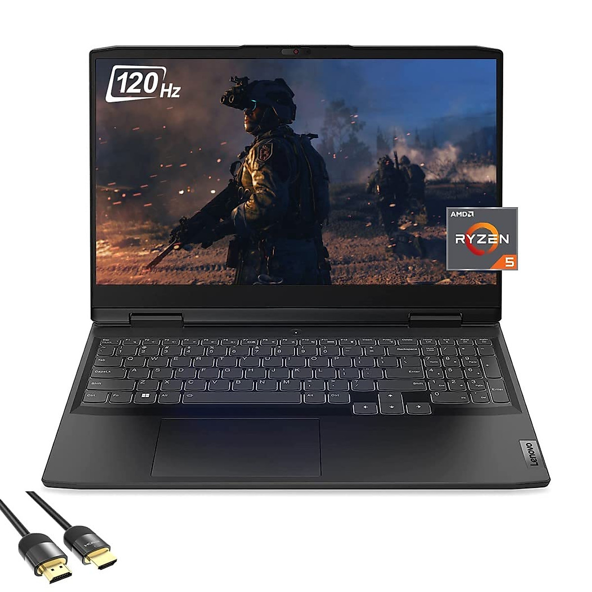 Lenovo IdeaPad Gaming 3 Laptop, 15.6" FHD IPS 120Hz, AMD 6-Core Ryzen 5 6600H(Beat i9-10980HK), GeForce RTX 3050, 64GB DDR5 RAM, 1TB NVMe SSD, WiFi 6, Backlit Keyboard, PDG HDMI, Win 11, Black
