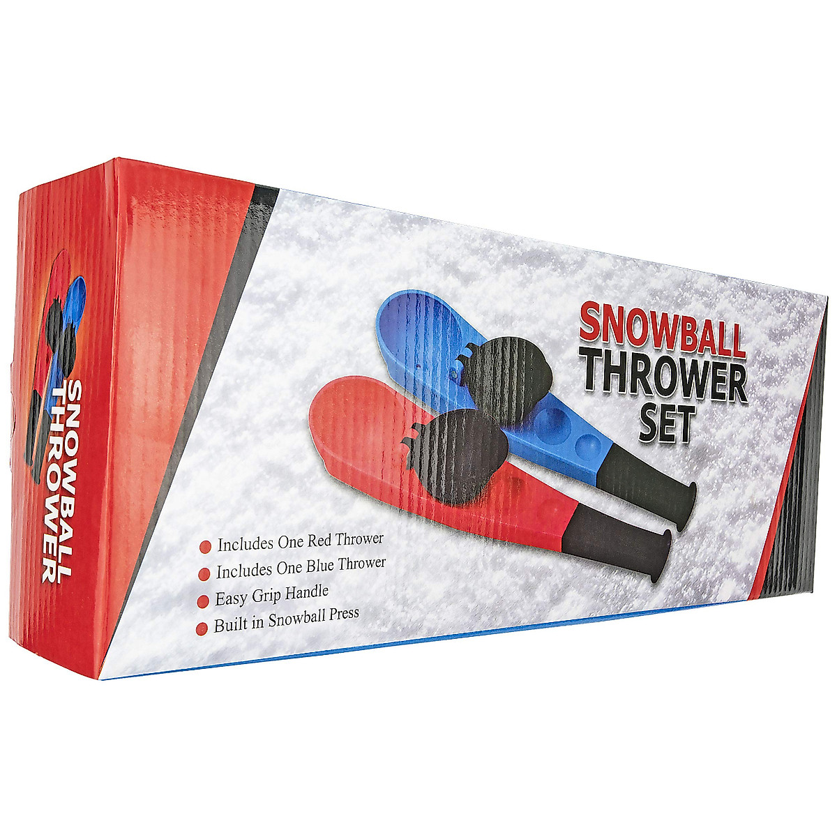 Hoopla Toys Ultimate Winter Play Snowball Thrower Set, Durable Plastic, Red & Blue, Ergonomic Handle, Lightweight, Perfect for Kids & Adults, 2-Pack