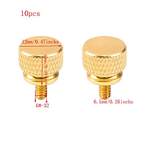 Mewutal 10 Pieces Anodized Aluminum Computer Case Thumb Screws, Thumb Screws, Knurled Hand Screws (Gold)