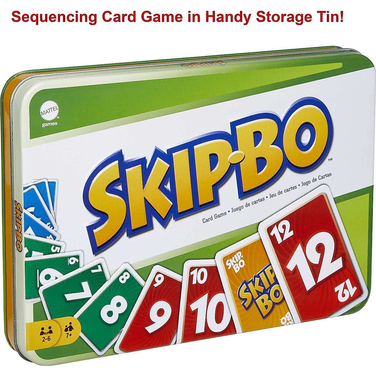 Mattel Games Skip-Bo Card Game for Kids, Adults & Family Night, Travel Game in Collectible Storage Tin for 2-6 Players (Amazon Exclusive)