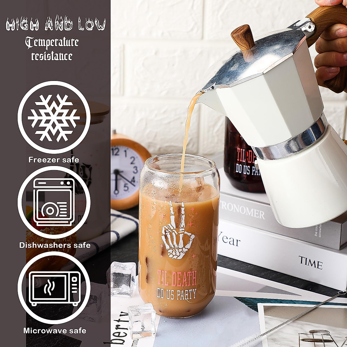 Umigy 6 Pcs Bride or Die Bachelorette Party Decorations 16 oz Till Death Do Us Party Can Shaped Glass Cups Bridesmaid Proposal Gifts Wine Tumblers for Wedding Bridal Shower Proposal Bachelorette Party