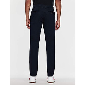 A|X ARMANI EXCHANGE mens Slim Fit Stretch Trouser Casual Pants, Deep Navy, 28W x 34L US