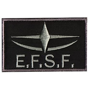 2pcs M-obile Suit G-undam Iron-Blooded Orphans & Earth Federation Space Force E.F.S. Embroidery Patch Military Tactical Morale DIY Emblem Tool Gear Applique with Hook Embroidered Patch