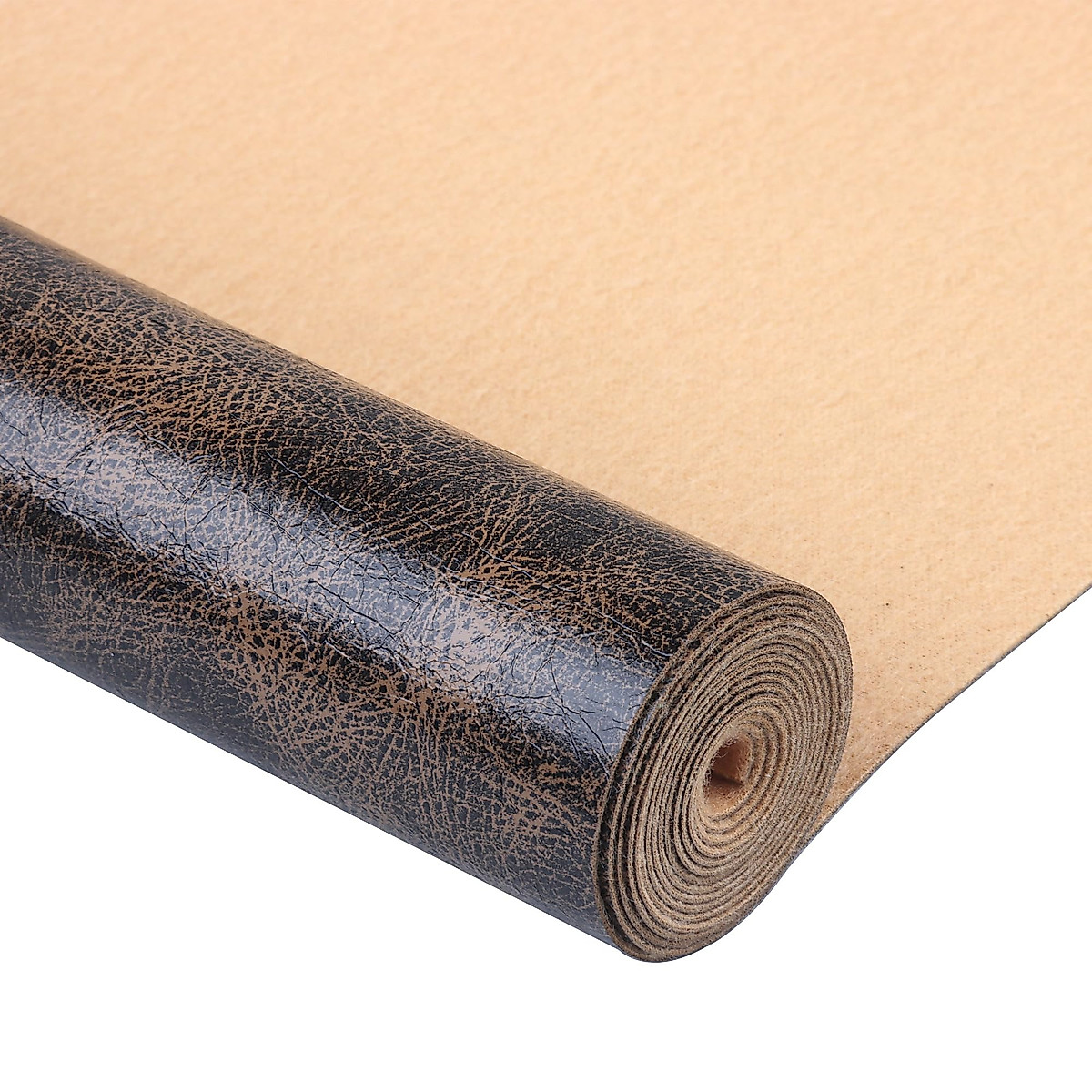 Faux Leather Fabric Soft 12"X53"(30cm x135cm) PU Faux Leather Sheets Suitable for Different Manual DIY Projects (Coffee Color)