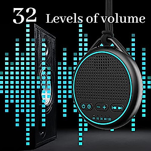 Fourair White Noise Sound Machine with 25 Soothing Sounds Powered by USB or Battery Portable Lanyard for Travel 32 Volume Levels 5 Timers and Memory Function for Baby Kids Adults Sleeping (Black)