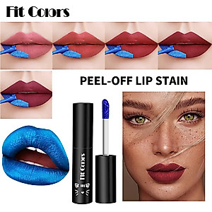 AKARY Peel Off Lip Stain Lip Tint, Matte Lipstick Waterproof Lip stain, Long Lasting Waterproof Liquid Lipstick, Nonstick Cup Tear-off Lip Gloss Makeup for Women Girls