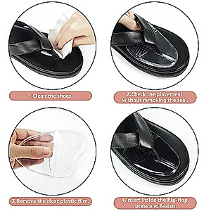 Dr. Shoesert Gel Metatarsal Pads for Flip-Flops Thong Sandals, Ball of Foot Cushion Inserts Relieve All Day Forefoot Pain for Women and Men (Clear - 3 Pairs)