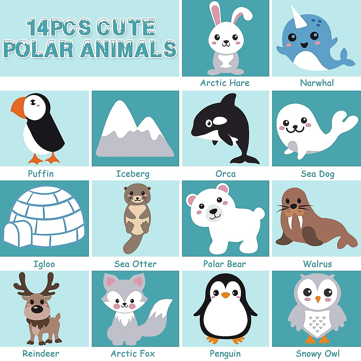 CiyvoLyeen Polar Animals Sewing Kit for Kids Make Your Own Winter Polar Animals Felt Plush Craft Kit Includes 14 Creative Projects to Sewing Beginners Fun DIY Educational Gift for Boys and Girls