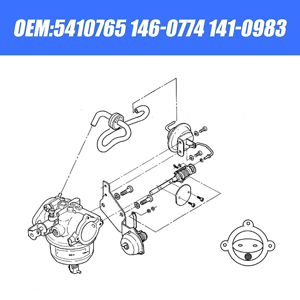 RANSOTO 5410765 Carburetor Kit Compatible with Onan QG 5500 7000 Marquis gold 5.5 HGJ Series HGJAA HGJAB HGJAC HGJAE HGJAF RV Generator Replace 146-0774 141-0983