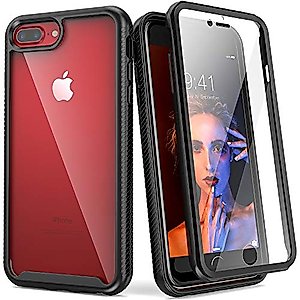 IDweel iPhone 8 Plus Case, iPhone 7 Plus Case, Full-Body Durable Shockproof Case with Build in Screen Protector Heavy Duty Shock Resistant Hybrid Rugged Cover for iPhone 8 & 7 Plus 5.5 Inch (Black)
