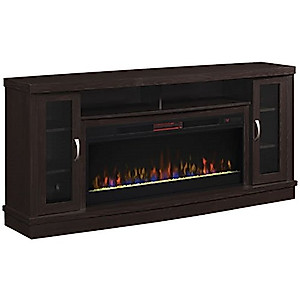 Classic Flame Hutchinson 70" Infrared Electric Fireplace Entertainment Center & 42" Linear Firebox - Oak Espresso, 42MM3115-PE91 & 42II042FGT