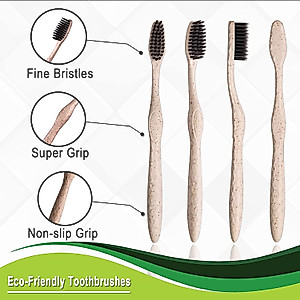 HQSLsund 20 Pack Disposable Toothbrushes Individually Wrapped, Travel Toothbrushes Bulk, Medium Soft Bristle Toothbrushes Bulk for Hotel, Airbnb, Travel, Homeless