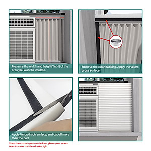 SZKXMJ Window Air Conditioner,Side Insulated Foam Panel, Summer/Winter Heat and Draft Insulating,Two-Piece Full Surround Insulation Panels Window Seal (White)