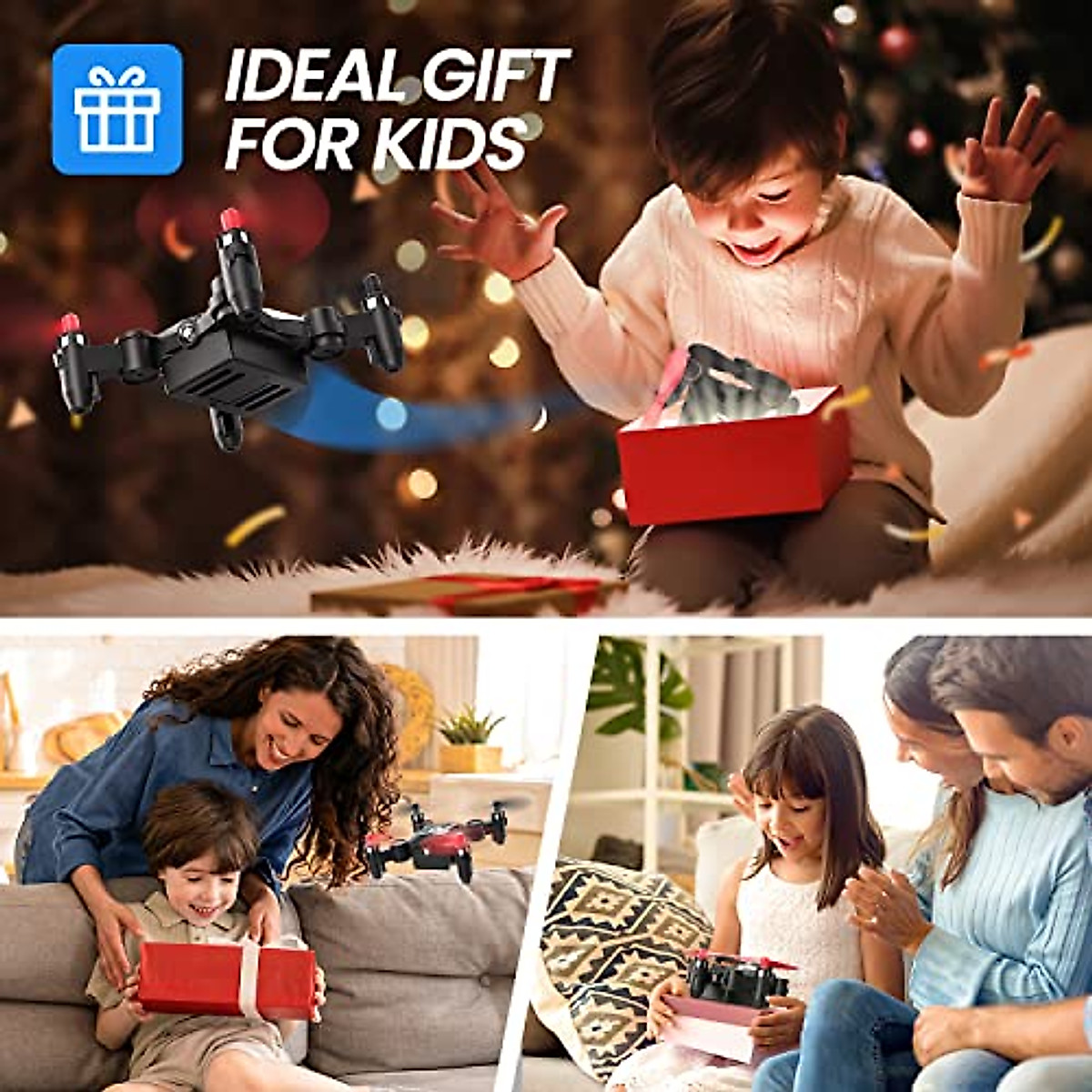 Holy Stone HS190 Foldable Mini Nano RC Drone for Kids Gift Portable Pocket Quadcopter with Altitude Hold 3D Flips and Headless Mode Easy to Fly for Beginners