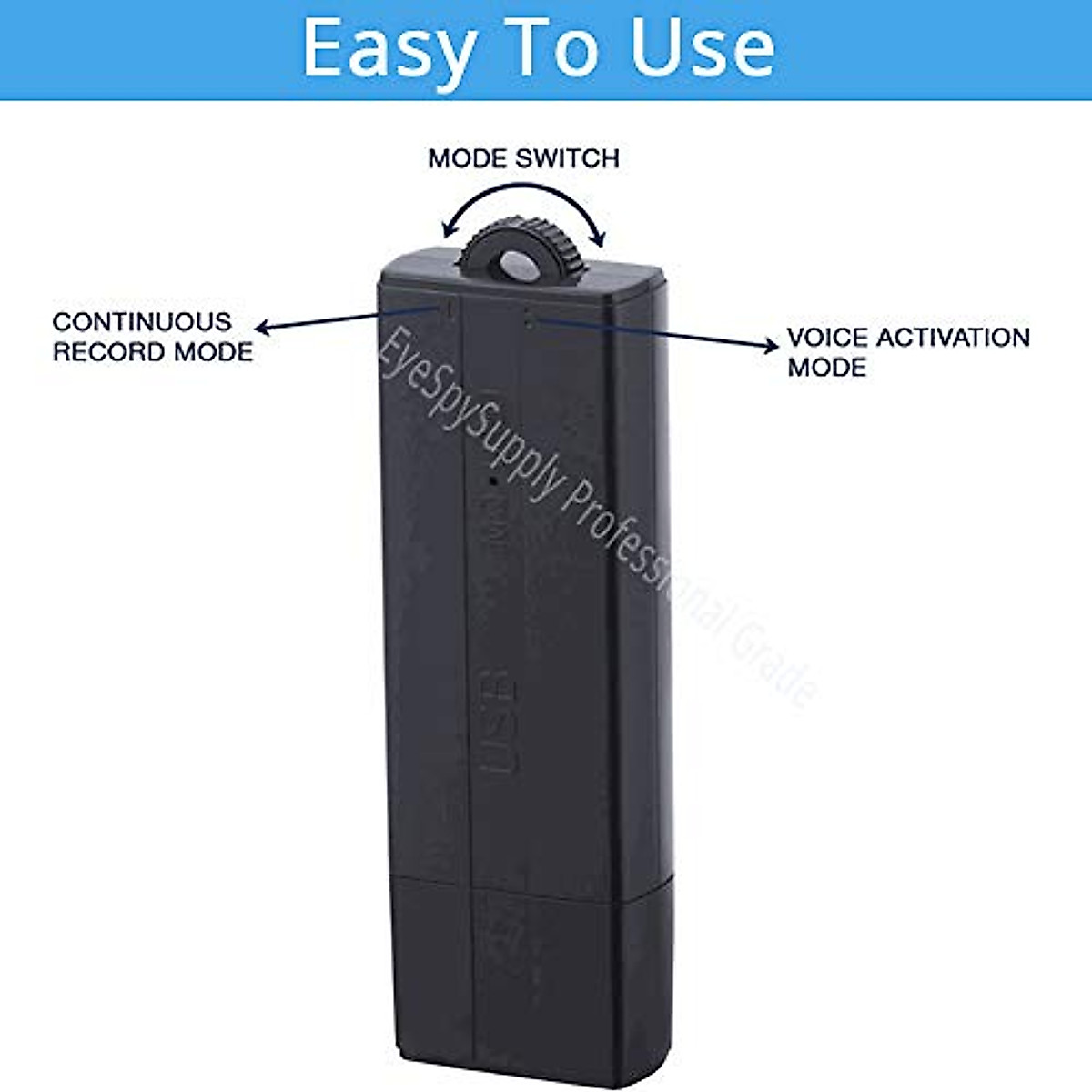 Small Mini Voice Activated Audio Recorder Super Long 576 Hour Storage Capacity (16GB) | 25 Day Stby Battery | Built in Date & Time Stamp | Easy to Use | Crystal Clear Digital Recording