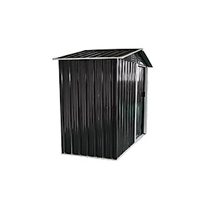 Outdoor Metal Storage Shed with Singe Lockable Door,Galvanized Metal Shed with Air Vent Suitable for The Garden,Tiny House Storage Sheds Outdoor for Backyard Patio Lawn-5'x 3', Black
