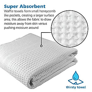 GILDEN TREE Waffle Towels Quick Dry Lint Free Thin, 2 Pack Bath Sheets 40x80 Oversized Extra Large for Adults, Classic Style (White)