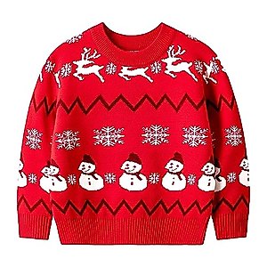 Unisex Baby Sweatshirt Waffle Knit Baby Clothes Cotton Xmas Reindeer Sweaters Sweatshirts Tops Christmas Jumper