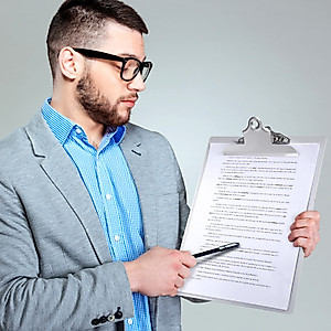 Mimorou 8 Pcs Metal Clipboard Heavy Duty Aluminum Clipboards 12 x 9 Inch Metal Clip Board with Low Profile Clip A4 Letter Size Document Holder for Office School Medical Jobsite Laboratory