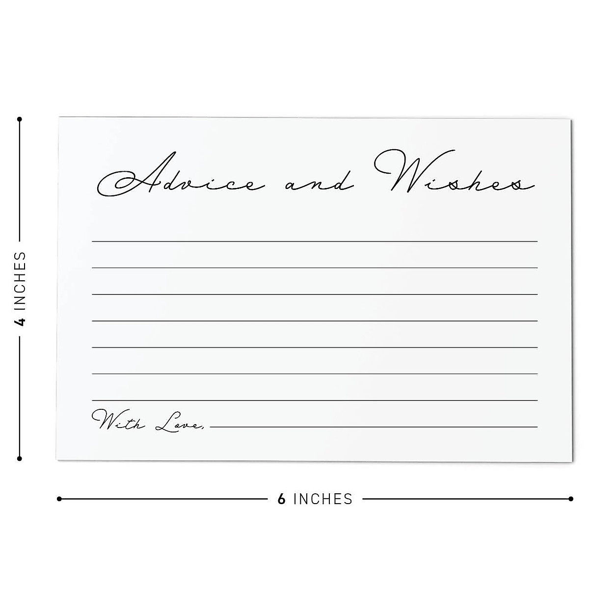 CARDAMONOLY Advice and Wishes Cards, Minimalist Black and White 6 x 4 Inches, Pack of 50, Inspirational Greeting Cards for Weddings, Graduations, Birthdays, and More (General Use - Model 01)