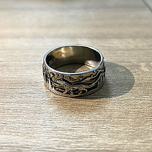 Wolf Ring for Men,Retro Wolf Totem Rings,Norse Viking Wolf Rings,Animal Rings,Men’s Punk Wolf Ring Jewelry Gift Father's Day Accessories (12)