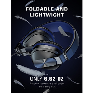 melso On-Ear Headphones with Microphone, Universal Wired Foldable for Adults Children Boys Girls Kids, Lightweight Portable Stereo Headphones with 1.5M Tangle-Free Cord for School Travel Blue