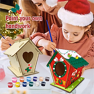 Craft Spot! Bird House Kit for Kids, Christmas Bird House Sets to Build, DIY Wooden Birdhouse for Outdoor, Kids Crafts Wood Arts and Crafts for Kids Ages 3+