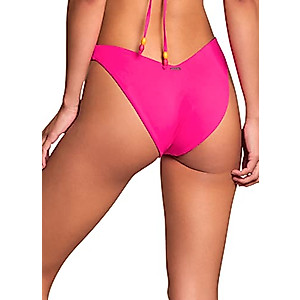Maaji Women's Standard High Leg Cheeky Cut, Bright Pink