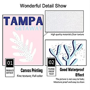 HOSUM ART Preppy Room Decor Aesthetic Hot Travel Canvas Wall Art for Teen Girls Bedroom Pink College Dorm Room Posters Trendy Wall Decor - Set of 6 8x10in (UNFRAMED)