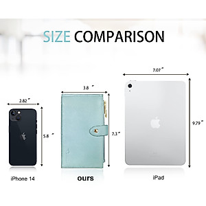 Travelambo RFID Wallet Women Large Size Bifold Multi Card Wallet Case with Zipper Pocke Credit Card Holder for Women