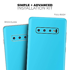 DesignSkinz Solid Turquoise Blue Protective Vinyl Decal Wrap Skin Cover Compatible with The Samsung Galaxy S20 (Screen Trim & Back Glass Skin)