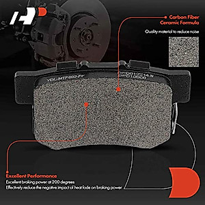 A-Premium 11.99 inch (304.5mm) Front Solid Disc Brake Rotors + Ceramic Pads Kit Compatible with Select Acura and Honda Models - RDX 2010-2018, CR-V 2005-2016, 6-PC Set