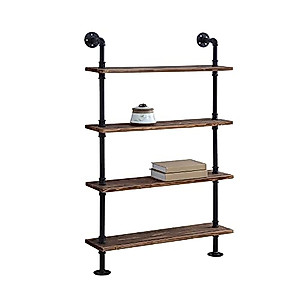 4D Concepts Anacortes SHELFS, Black Pipe/Brown Shelves