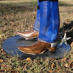 The King's Bay Pair of Cowboy Bar Stools with Jeans and Boots