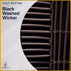 Finch Double Laundry Hamper with Lid & Handles, Foldable, 2 Divided Section (XXL) Clothes Hamper, Removable Washable Liner Bags, Steel Frame & Woven Poly Rattan, Sturdy Laundry Basket, Dark Brown