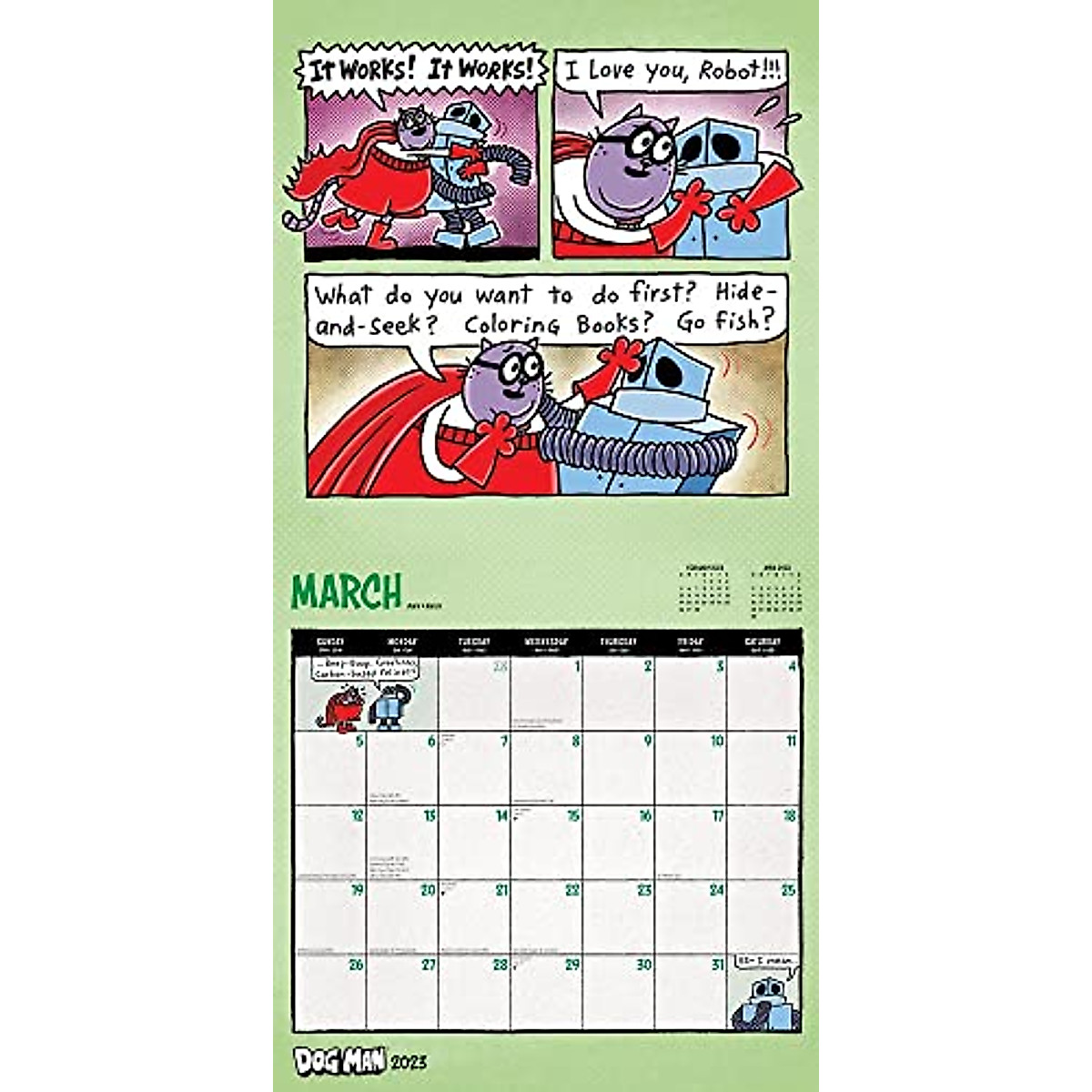 Dog Man | 2023 12 x 24 Inch Monthly Square Wall Calendar | BrownTrout | DogMan Canine Book