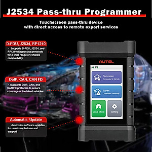Autel VCI MaxiFlash Xlink J2534 Reprogramming Tool Expert-Driven Remote Diagnostic Tool Supports DoIP/CAN/CAN FD/D-PDU/J2534/RP1210 Work with Autel MaxiSYS Ultra MS919 MS909 PC and Mobile Phone