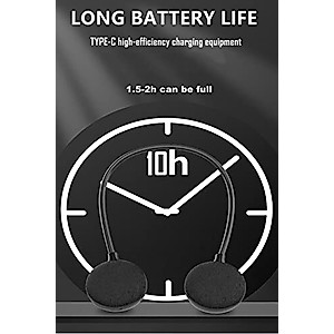 VANPEUSO Neckband Bluetooth Speaker - EBS-906, Bluetooth 5.0, Built-in mic, 10H Playtime, Portable Wireless Wearable Speaker (Black)